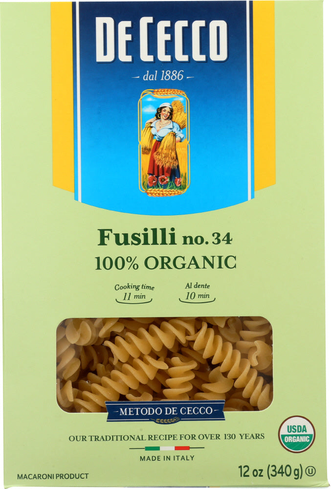 DE CECCO: Pasta Fusilli Org, 12 oz — No Brand For Less
