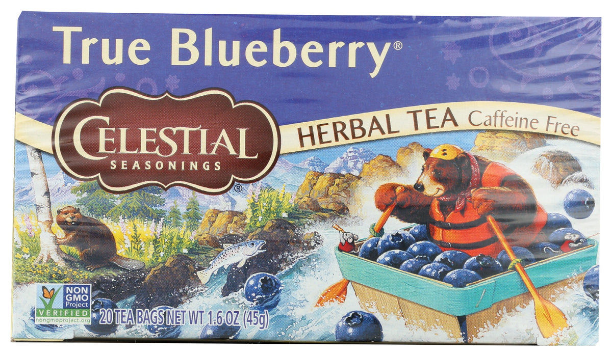 CELESTIAL SEASONINGS: True Blueberry Herbal Tea Caffeine Free, 20 bg ...