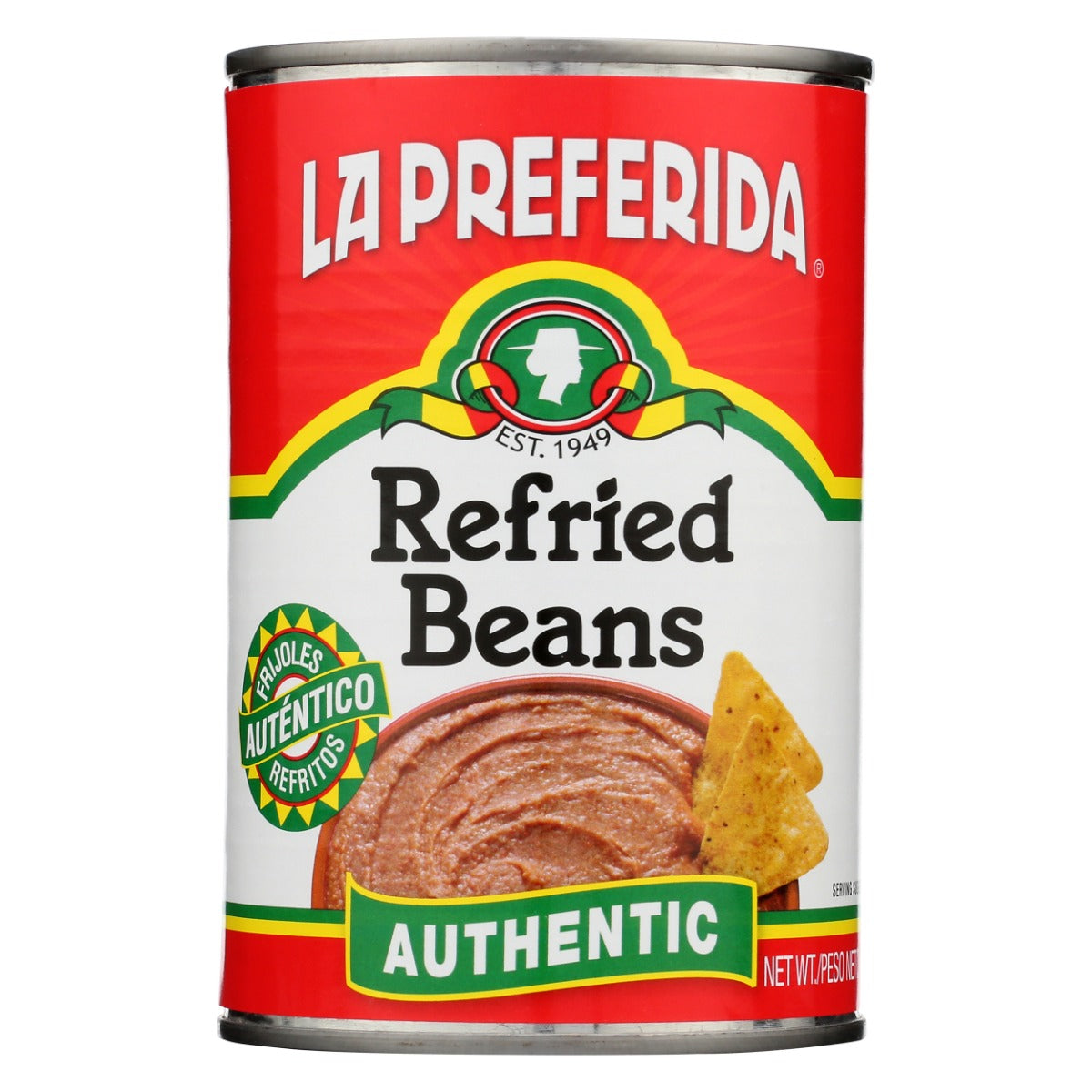 LA PREFERIDA: Authentic Refried Beans, 16 oz — No Brand For Less