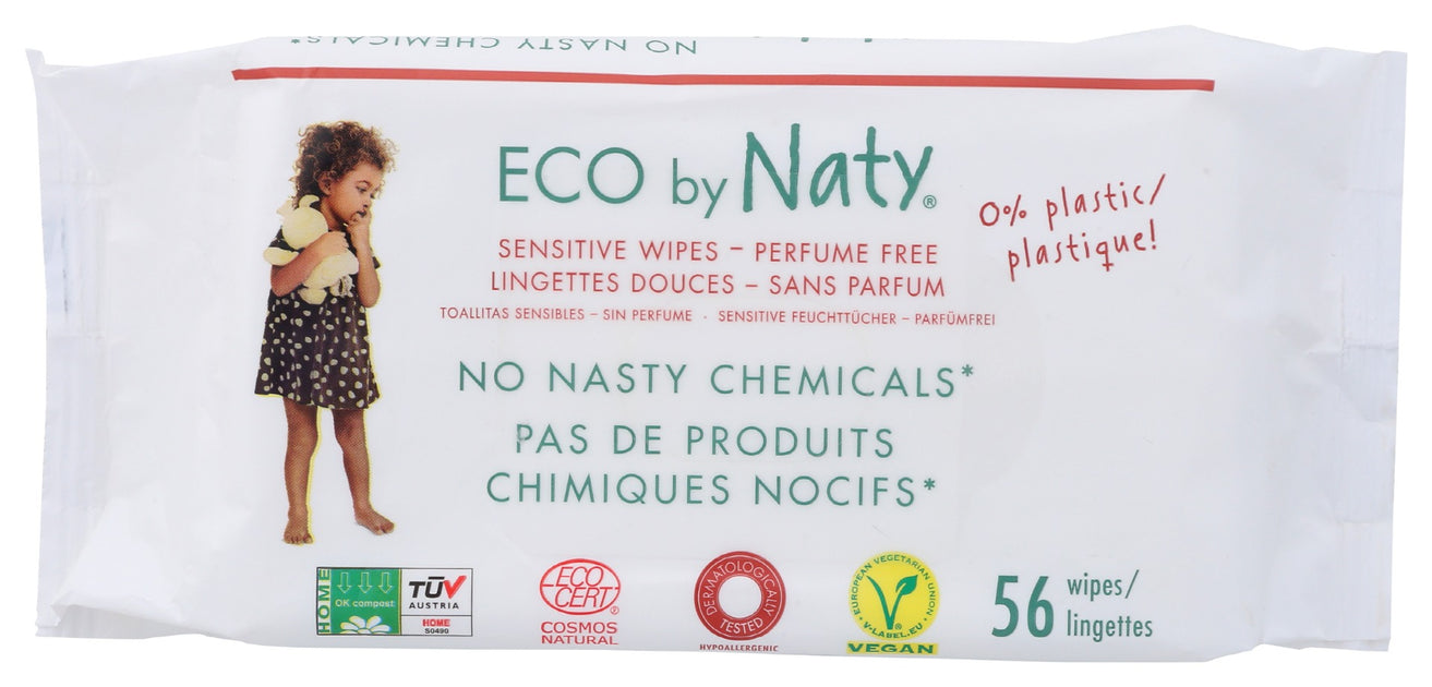 Naty Eco By Naty Sensitive Baby Wipes Unscented 56 Ct No Brand For Less