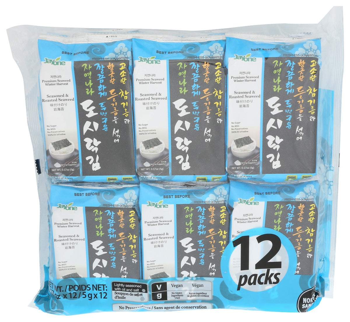 JAYONE: Roasted Seaweed Snack 12 Count, 2.04 oz — No Brand For Less